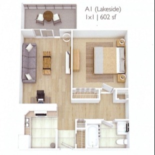 1Bd 1Ba | 1 Bed Apartment | Lakeside Villa