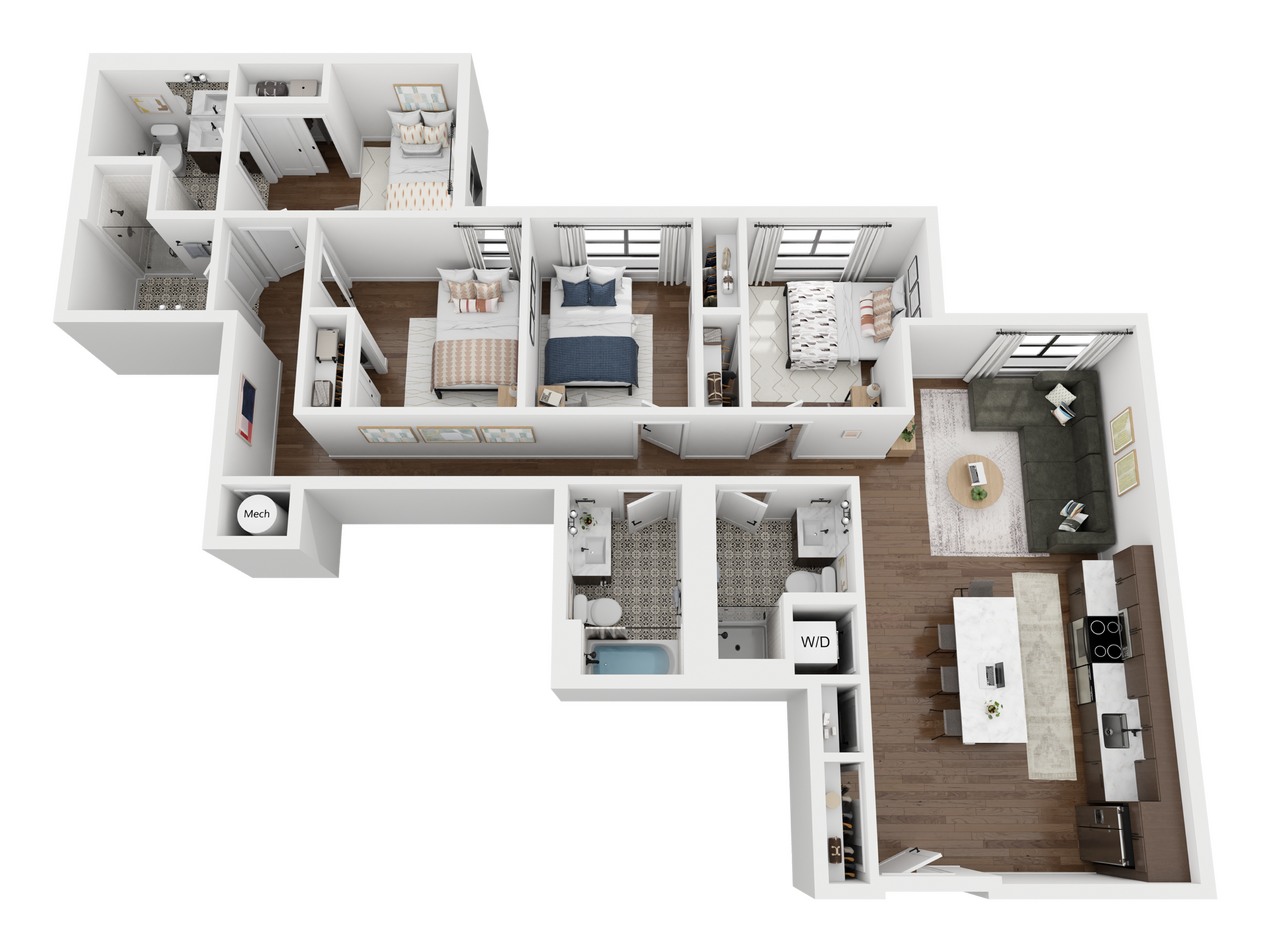 The Perry 4 Bed Apartment Rambler Columbus