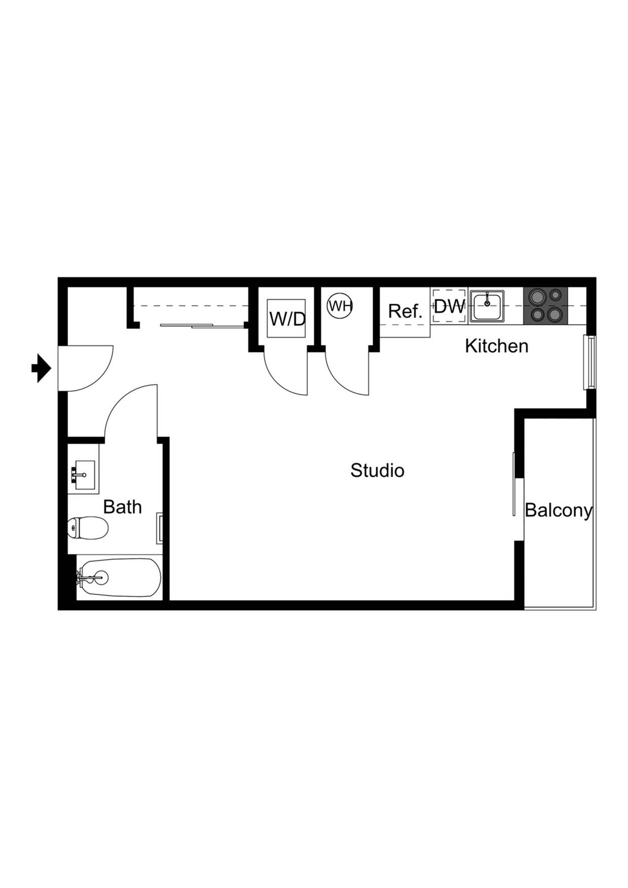 Studio-A2 | Studio Apartment in Central Baltimore | HOHM