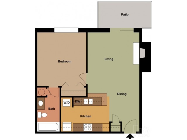 A1 | 1 Bed Apartment | Springhollow Apartments