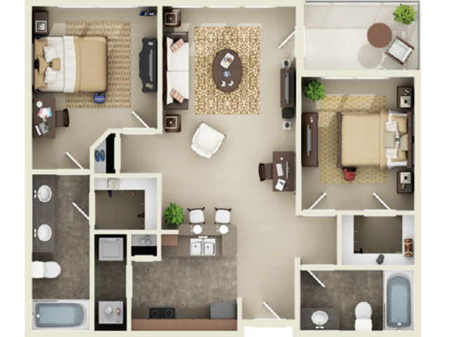 2X2 Flat | 2 Bed Apartment | Centre Suites I