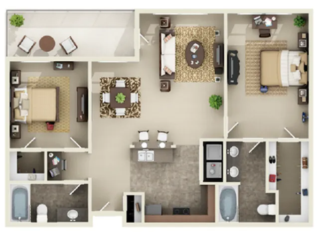 2X2 Large Flat | 2 Bed Apartment | Centre Suites II