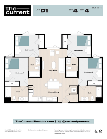 D1 | 4 Bed Apartment | Current, The
