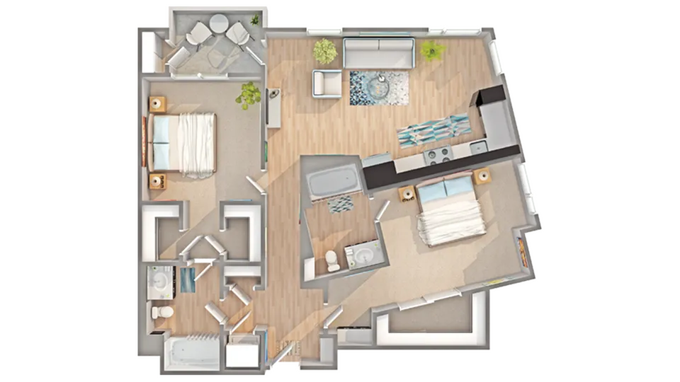 B7 | 2 Bed Apartment | Arrive Wakaba