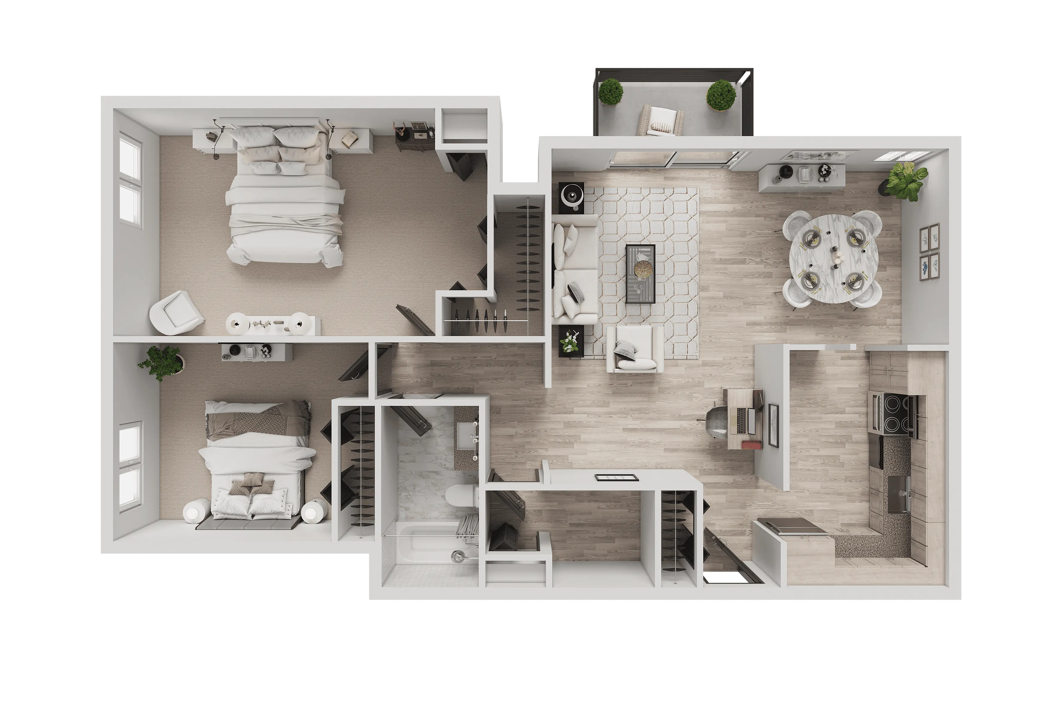 2BD x 1BA Premier in Southfield | 1050 sq ft