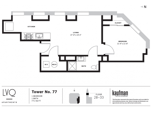 Tower No. 77 | 1 Bed Apartment | LeVeque Tower Apartments (new)