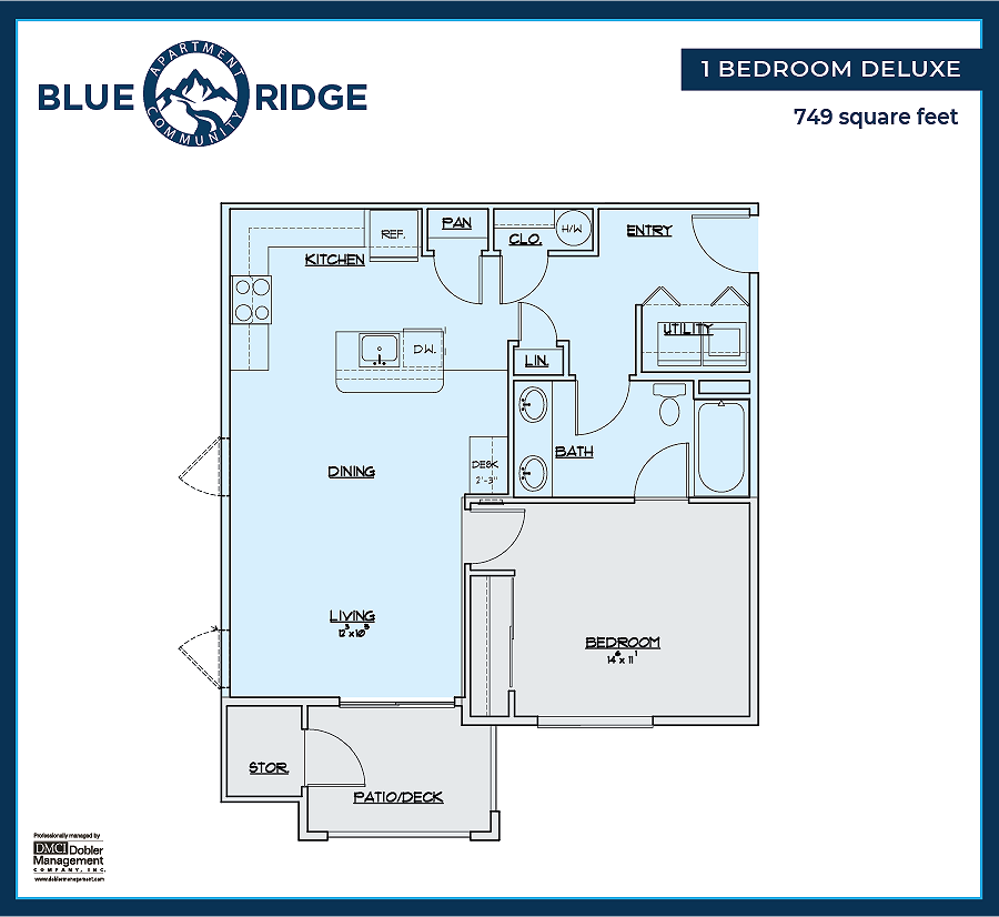 1 Bedroom Deluxe | 1 Bed Apartment | Blue Ridge Apartments
