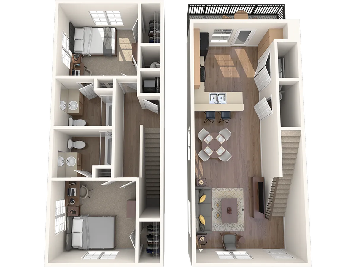 2 Bedroom Townhouse Student Apartment Near LSU | TH Signature ...