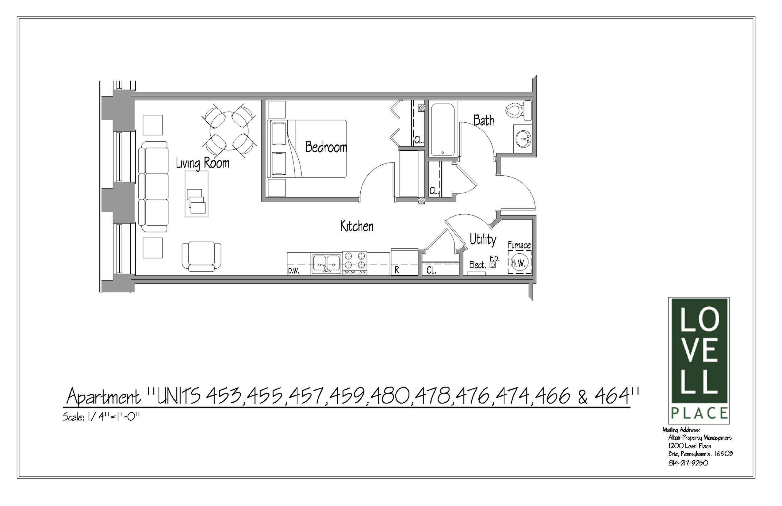 4th Floor Layout A | 1 Bed Apartment | Lovell Place