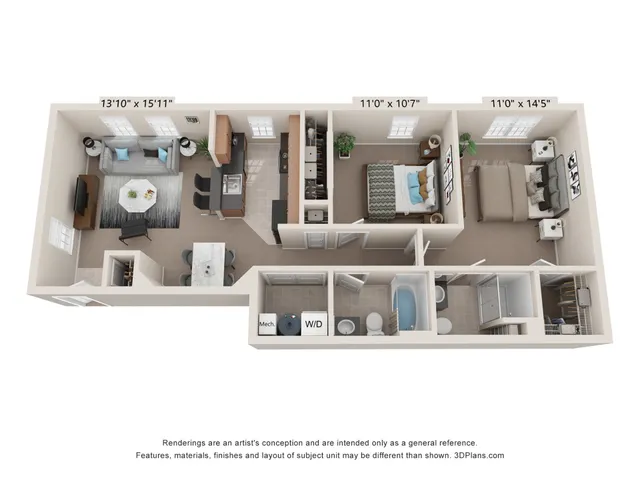 Find 1-, 2 and 3 Bedroom Floor Plans | LC New Albany Apartments & Townhomes